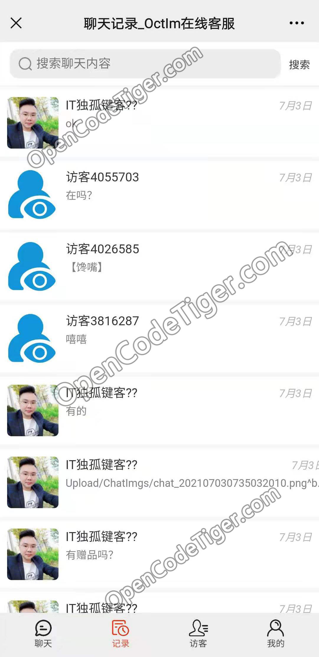 界面展示_OctIm免费在线智能客服系统